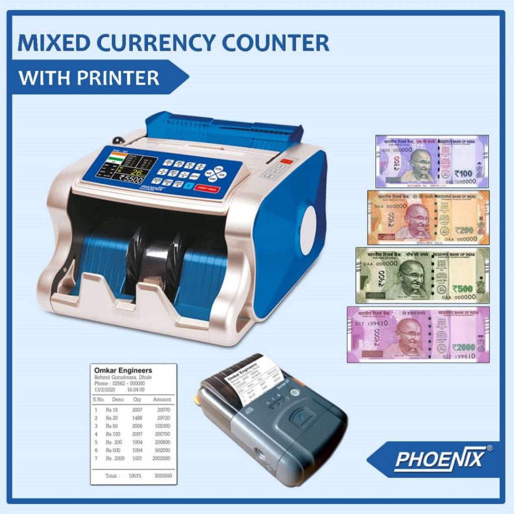 100% Indian Make Mix Note Value Counting Machine Phoenix Model:PVC-101 ...